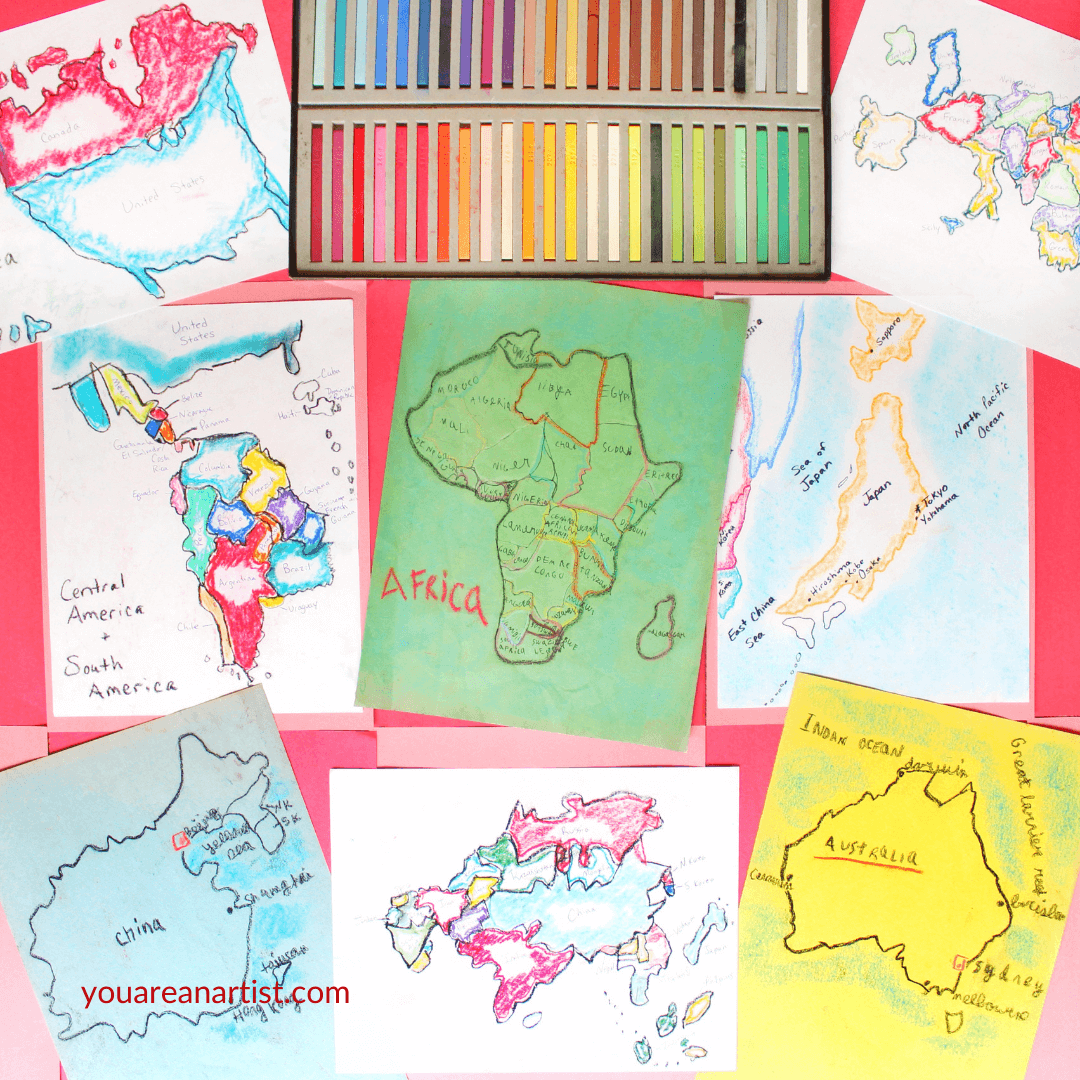Make Homeschool Geography Fun with Chalk Pastels - You ARE an ARTiST!