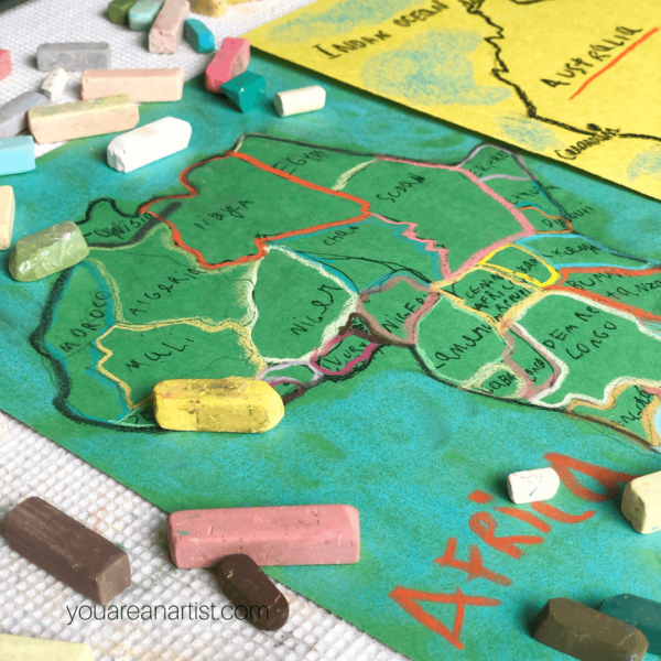 Make Homeschool Geography Fun with Chalk Pastels - You ARE an ARTiST!