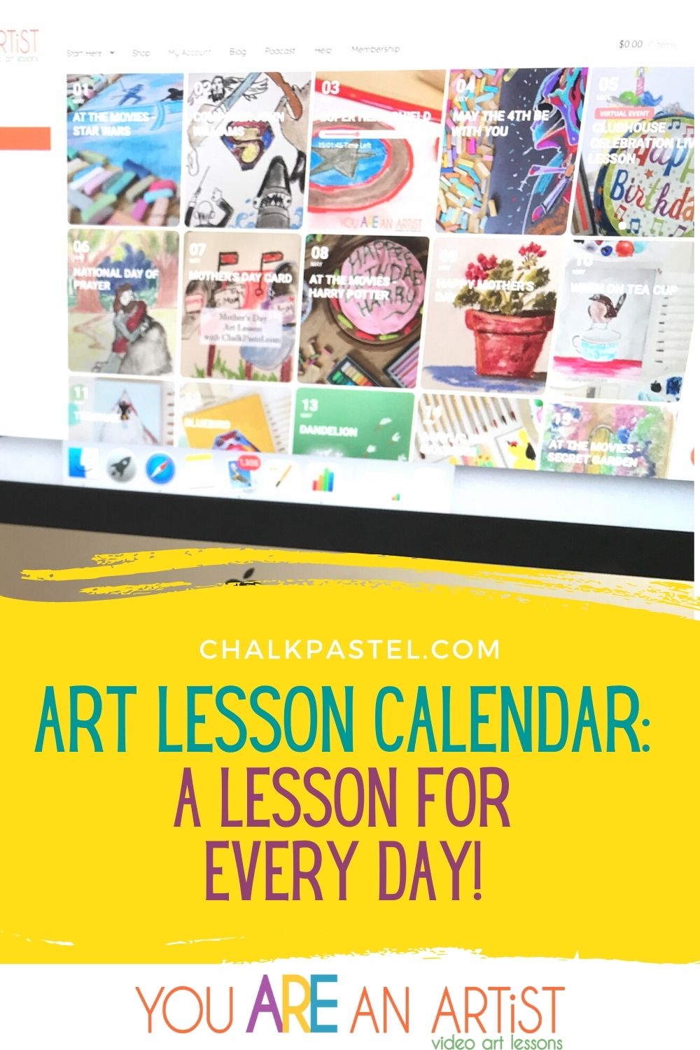 Plan Art For Every Day with the Art Lesson Calendar - You ARE an ARTiST!